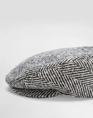 Dolce & Gabbana Shetland Chevron Flat Cap Hats And Gloves