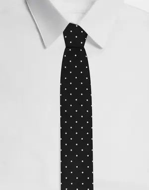 Dolce & Gabbana 8-cm Silk Jacquard Blade Tie With Dg Logo Ties And Pocket Squares Silk - Black
