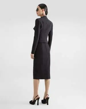 Dolce & Gabbana Technical Cady Calf-length Pencil Skirt Skirts