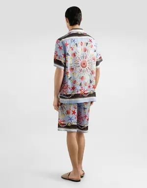 Dolce & Gabbana Shell-print Hawaii Linen Canvas Shirt Shirts