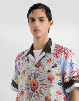 Dolce & Gabbana Shell-print Hawaii Linen Canvas Shirt Shirts