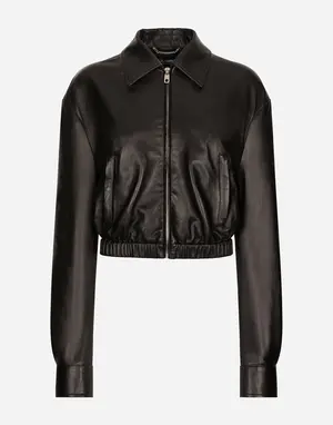 Dolce & Gabbana Lambskin Bomber Jacket Coats And Jackets - Black