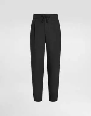 Dolce & Gabbana Melange Wool Mat Trousers Pants And Shorts Gray Wool - Grey