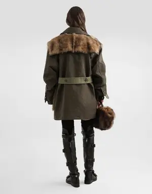 Dolce & Gabbana Resin-coated Gabardine Long Jacket - Green