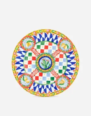 Dolce & Gabbana Set 2 Dinner Plates In Fine Porcelain Flat Plates