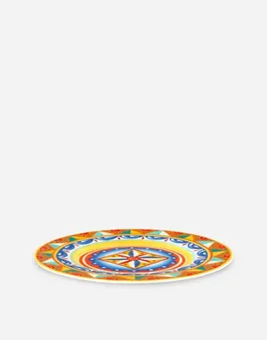 Dolce & Gabbana Set 2 Dinner Plates In Fine Porcelain Flat Plates