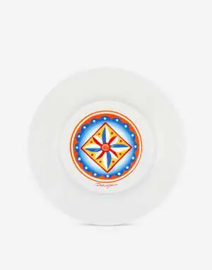 Dolce & Gabbana Set 2 Dinner Plates In Fine Porcelain Flat Plates