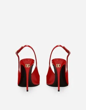 Dolce & Gabbana Patent Leather Slingbacks Pumps And Slingback Leather - Red