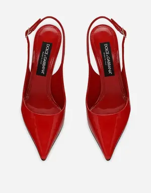 Dolce & Gabbana Patent Leather Slingbacks Pumps And Slingback Leather - Red