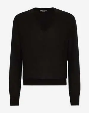 Dolce & Gabbana Pull Scollo V Sweaters And Cardigans Cashmere - Black