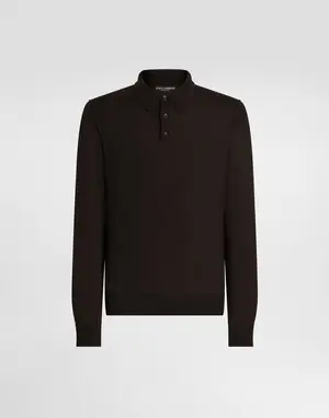 Dolce & Gabbana Fine-gauge Cashmere Polo Shirt Sweaters And Cardigans - Brown