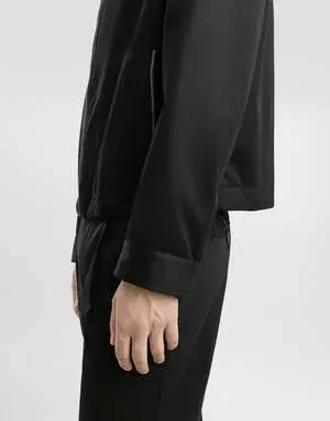 Dolce & Gabbana High Neck Leather And Technical Fabric Jacket