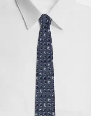 Dolce & Gabbana Silk Jacquard Tie With Micro-designs And Dg Logo - Print