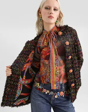 Dolce & Gabbana Tweed Jacket Coats And Jackets