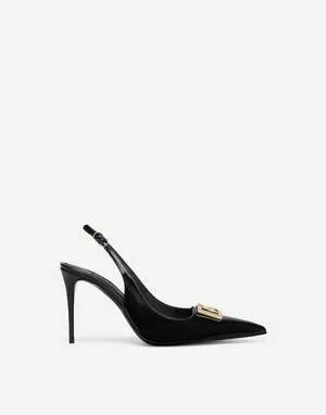 Dolce & Gabbana Patent Leather Slingback Pumps - Black