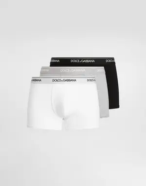Dolce & Gabbana 3-pack Of Regular-fit Stretch Jersey Boxers Underwear And Loungewear Cotton - Multicolor