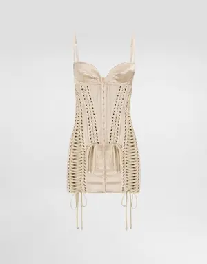Dolce & Gabbana Duchesse Dress With Balconette Dresses - Pink