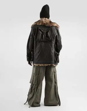 Dolce & Gabbana Waxed Faille Wide Leg Trousers