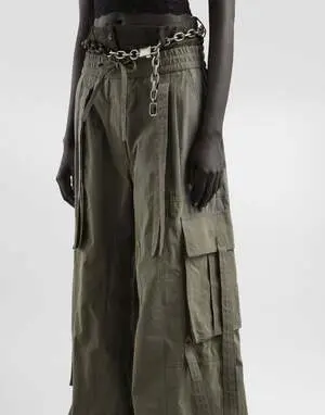 Dolce & Gabbana Waxed Faille Wide Leg Trousers
