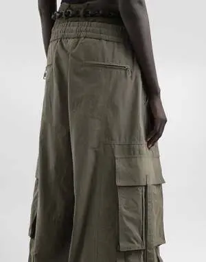Dolce & Gabbana Waxed Faille Wide Leg Trousers