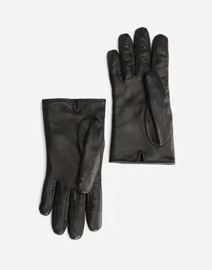 Dolce & Gabbana Quilted Nappa Leather Gloves With Dg Logo Embellishment - Multicolor