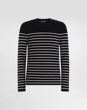 Dolce & Gabbana Virgin Wool Pullover Sweaters And Cardigans White - Multicolor