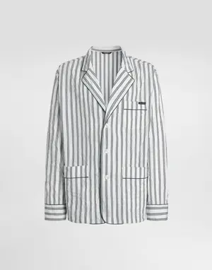 Dolce & Gabbana Crinkled Striped Poplin Vanity Robe Shirts - Multicolor