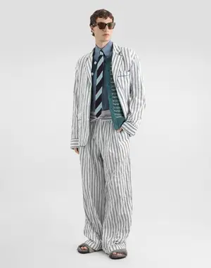 Dolce & Gabbana Crinkled Striped Poplin Vanity Robe Shirts