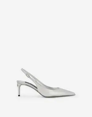 Dolce & Gabbana Calfskin Slingbacks Pumps And Slingback Leather - Silver