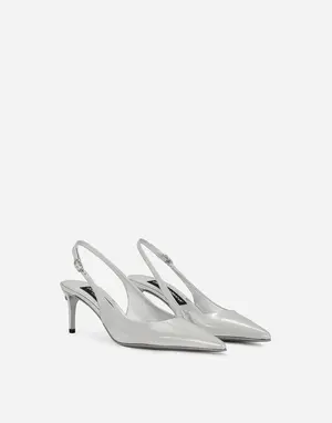 Dolce & Gabbana Calfskin Slingbacks Pumps And Slingback Leather - Silver