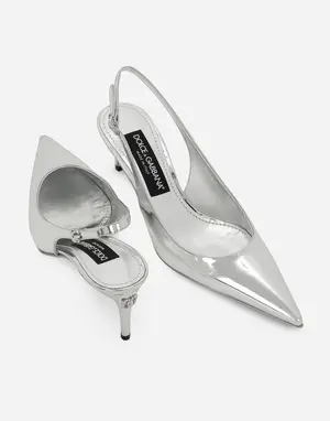 Dolce & Gabbana Calfskin Slingbacks Pumps And Slingback Leather - Silver