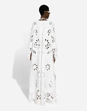 Dolce & Gabbana Long Cotton Caftan With Cut-out Detailing