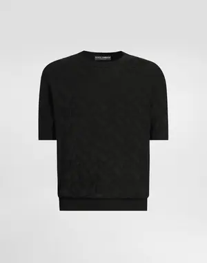 Dolce & Gabbana Micro-dot Stitch Silk Pullover Sweaters And Cardigans - Black