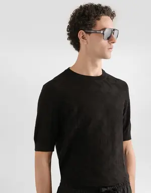 Dolce & Gabbana Micro-dot Stitch Silk Pullover Sweaters And Cardigans - Black