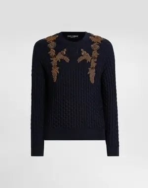 Dolce & Gabbana Micro-dot Stitch Silk Pullover Sweaters And Cardigans - Blue