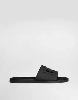 Dolce & Gabbana Rubber Beachwear Sliders Sandals And Slides Rubber - Black