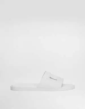 Dolce & Gabbana Rubber Beachwear Sliders Sandals And Slides Rubber - White