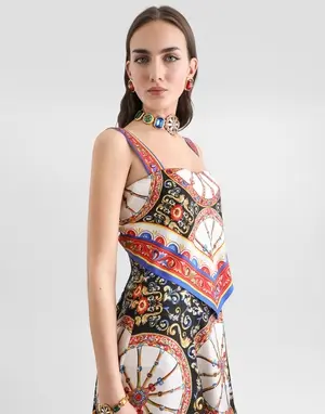 Dolce & Gabbana Carretto-print Twill Dress