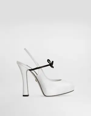 Dolce & Gabbana Satin Slingbacks Pumps And Slingback Black - Multicolor