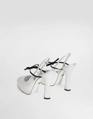 Dolce & Gabbana Satin Slingbacks Pumps And Slingback Black