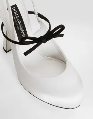 Dolce & Gabbana Satin Slingbacks Pumps And Slingback Black
