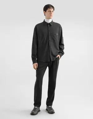Dolce & Gabbana Mélange Wool Mat Shirt Shirts Gray Wool - Grey