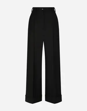 Dolce & Gabbana Twill Culottes Pants And Shorts Wool - Black