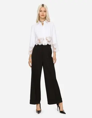 Dolce & Gabbana Twill Culottes Pants And Shorts Wool