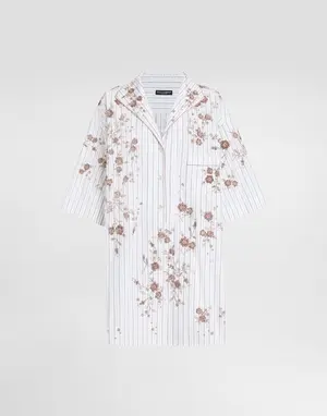 Dolce & Gabbana Poplin Shirt With Thread Floral Embroidery And Rhinestones Shirts And Tops Multi-colored - Multicolor