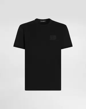 Dolce & Gabbana Cotton T-shirt With Patch T-shirts And Polos - Black