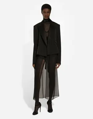 Dolce & Gabbana Short Double-breasted Wool Gabardine Tuxedo Jacket Blazers Wool