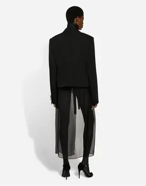 Dolce & Gabbana Short Double-breasted Wool Gabardine Tuxedo Jacket Blazers Wool