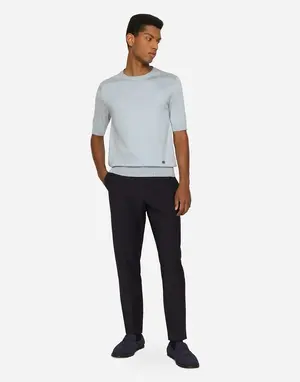 Dolce & Gabbana Stretch Wool Dg Embroidery Trousers