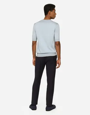 Dolce & Gabbana Stretch Wool Dg Embroidery Trousers